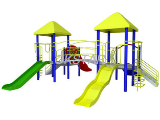 China outdoor playground galvanized steel Children's slide combination-ET-E04B supplier