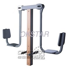 China outdoor wooden fitness equipment--WPC wood outdoor leg press machine supplier