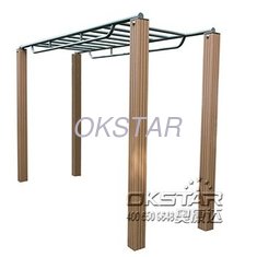 China outdoor wooden fitness equipment--WPC wood ladder outdoor fitness supplier
